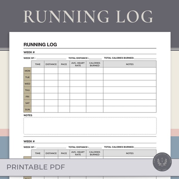 Running Log - Etsy