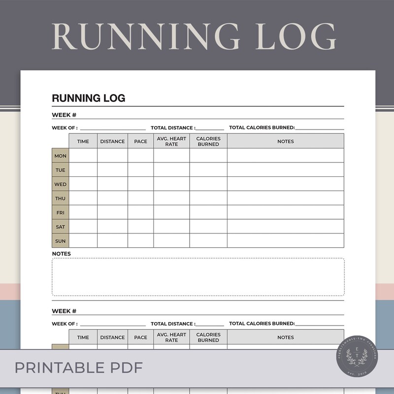 Running Log - Etsy