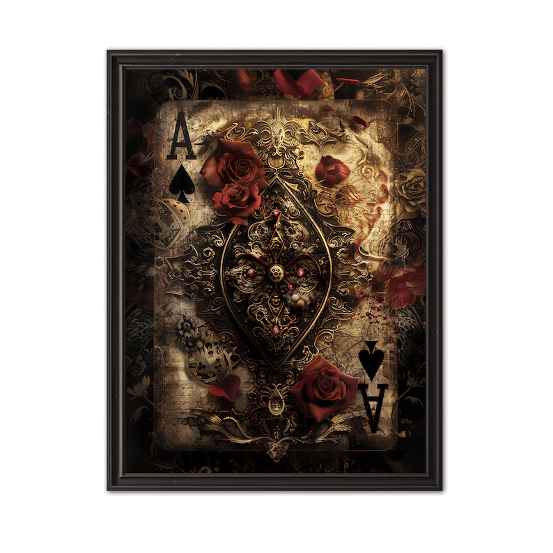 Steampunk Playing Card Wall Art Set 4 Piece Printable ACE Collection ...