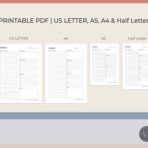 7 Day Daily Planner, Printable PDF, Productivity to Do List, Instant ...