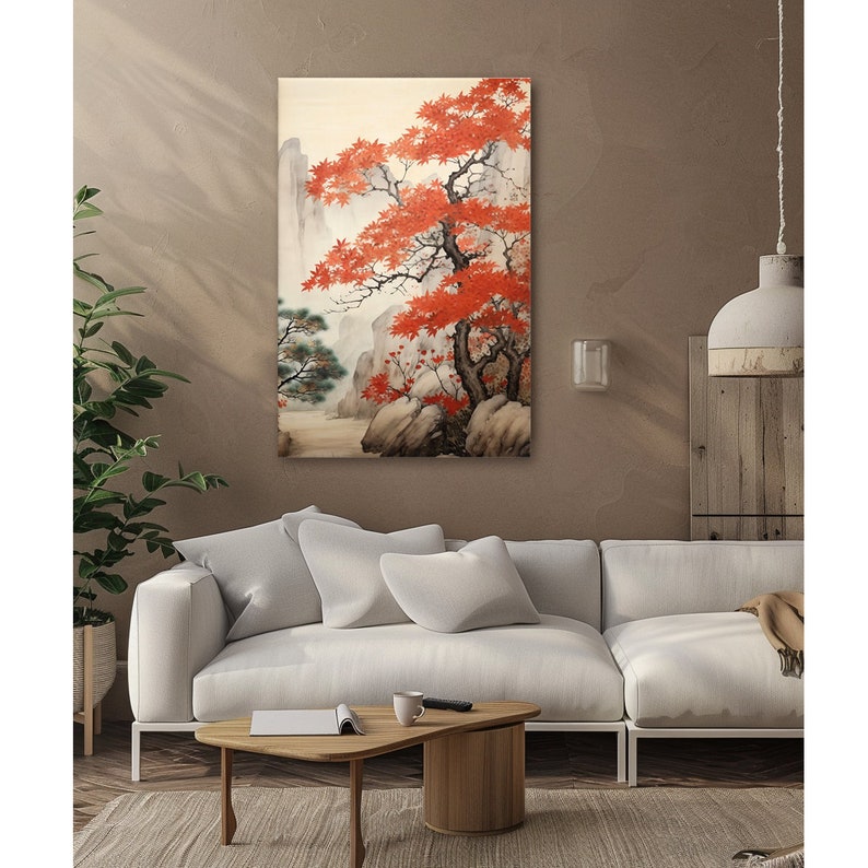 Japanese Maple Tree Canvas Wall Art, Giclee Print, Japandi Inspired ...