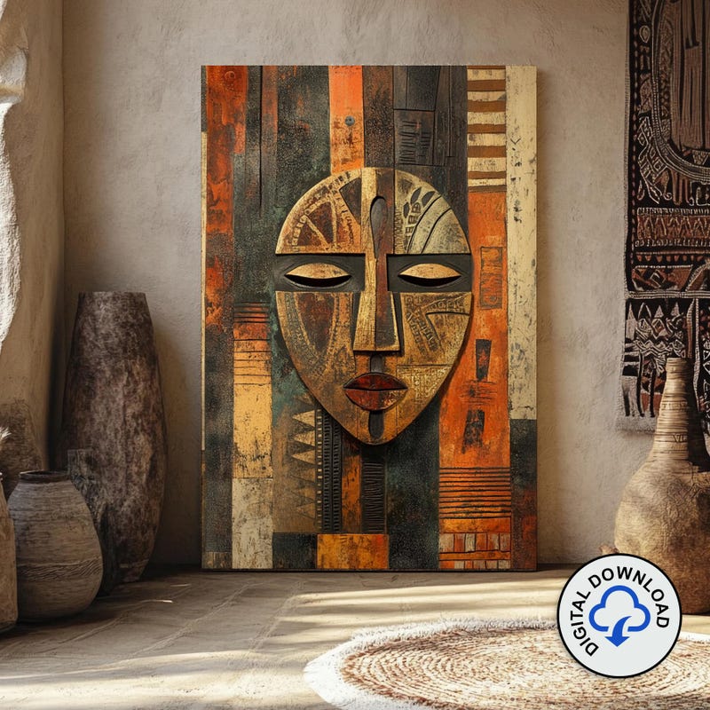 Tribal Large Mask Wall Art - Etsy