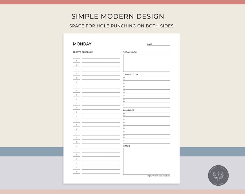7 Day Daily Planner Printable PDF Productivity to Do List - Etsy