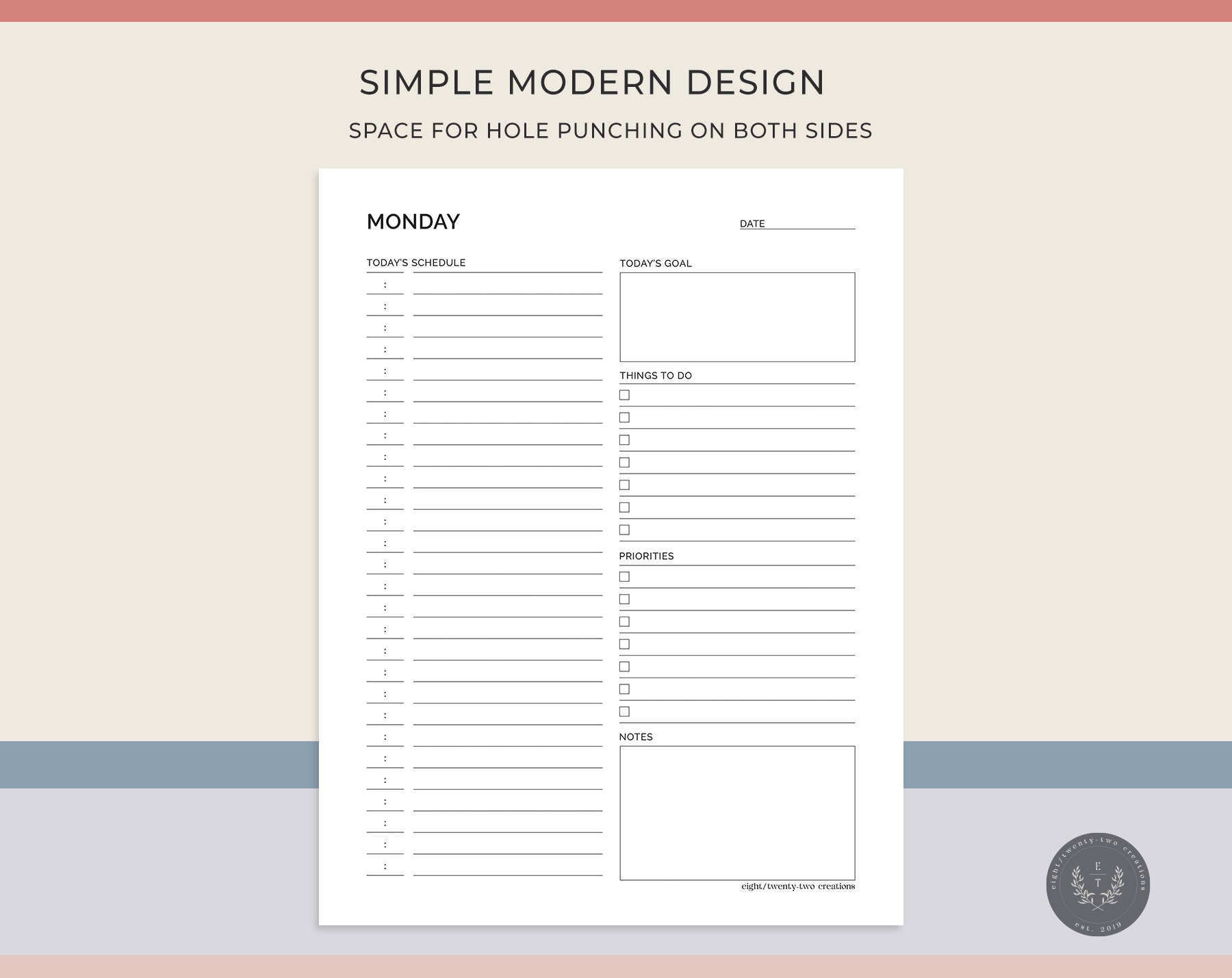 7 Day Daily Planner Printable PDF Productivity to Do List - Etsy