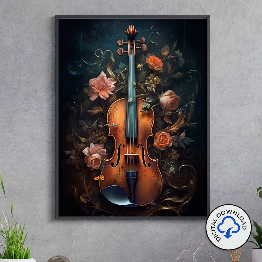 Violin Wall Art Victorian Harmony - Printable Digital Download - Home ...