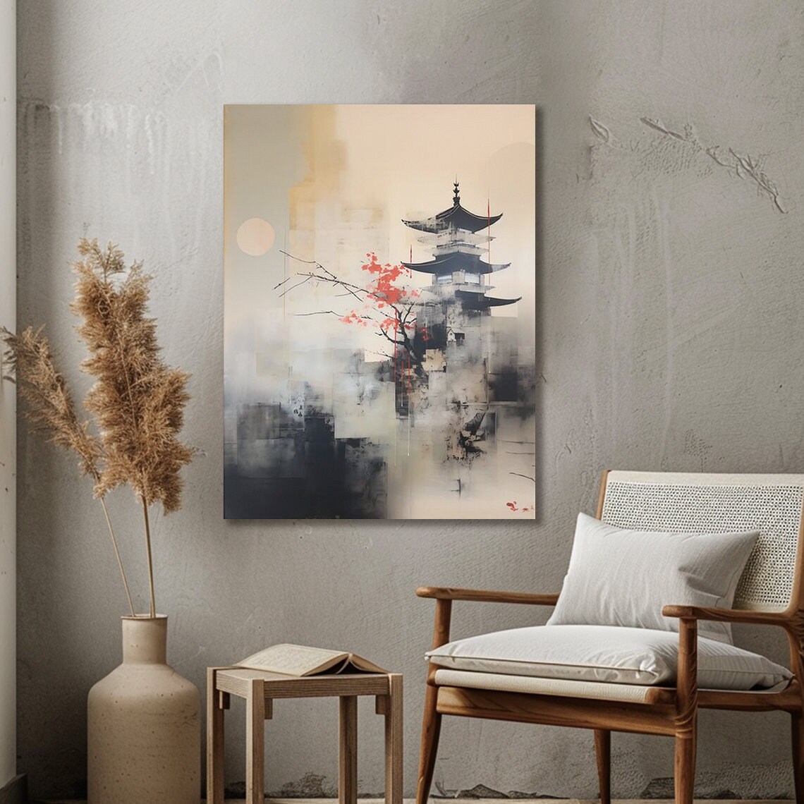 Japandi Wall Art, Japanese Zen Scenery Canvas Print - Etsy