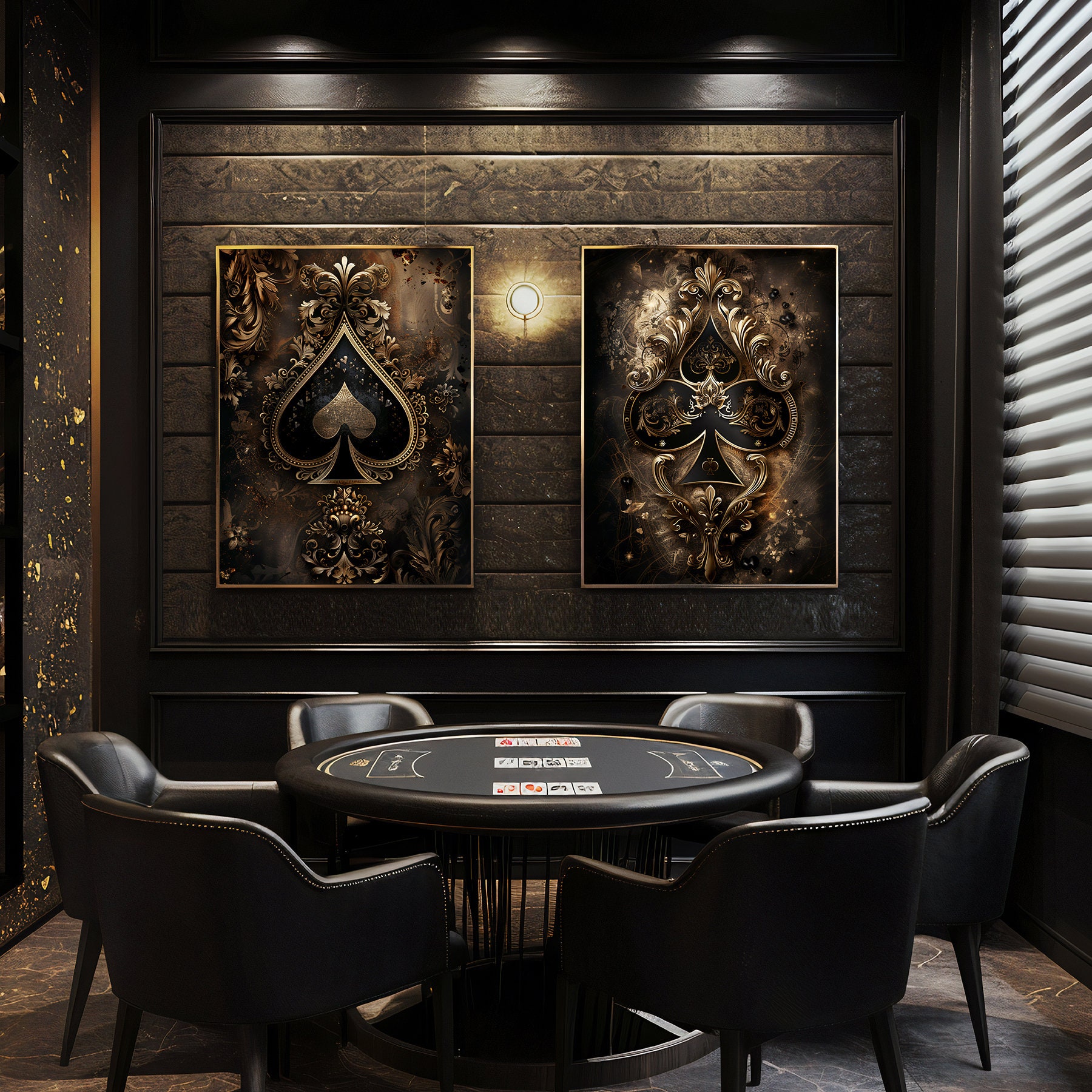 Vintage Inspired 4 Piece Printable Wall Art Set - Playing Card Symbols ...