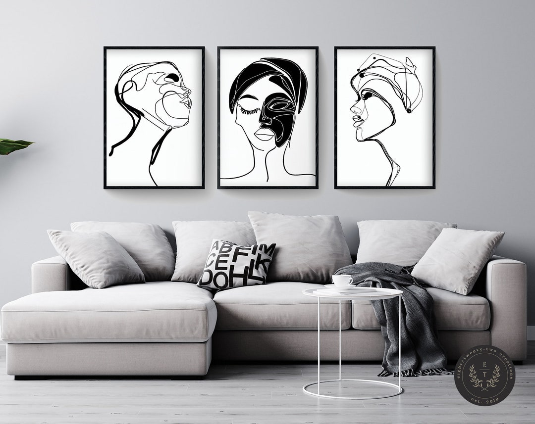 Line Portraits of Women Wall Art Printable Digital Download for Poster ...