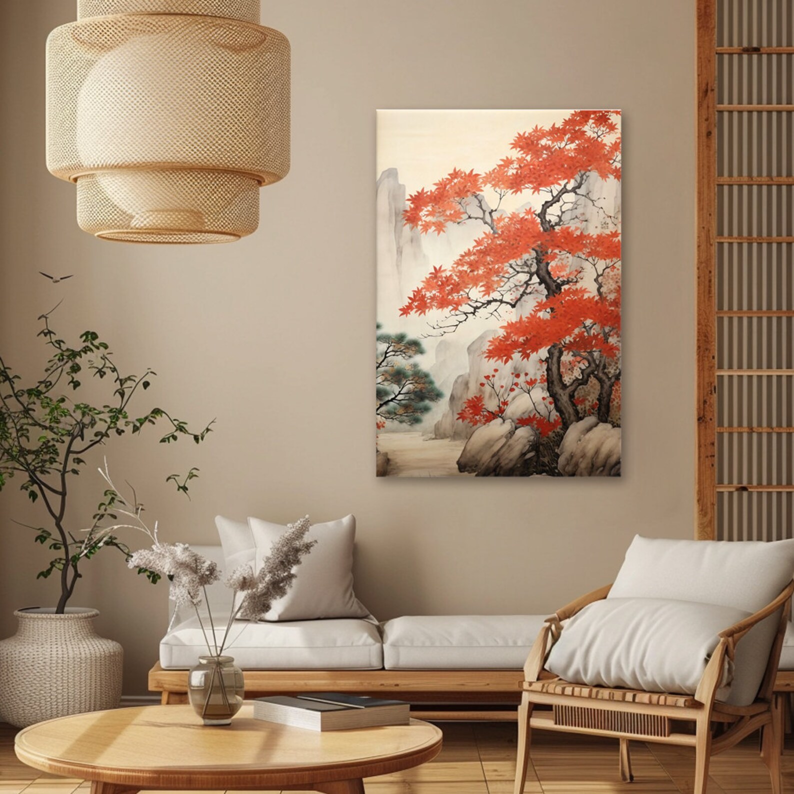 Japanese Maple Tree Canvas Wall Art, Giclee Print, Japandi Inspired ...
