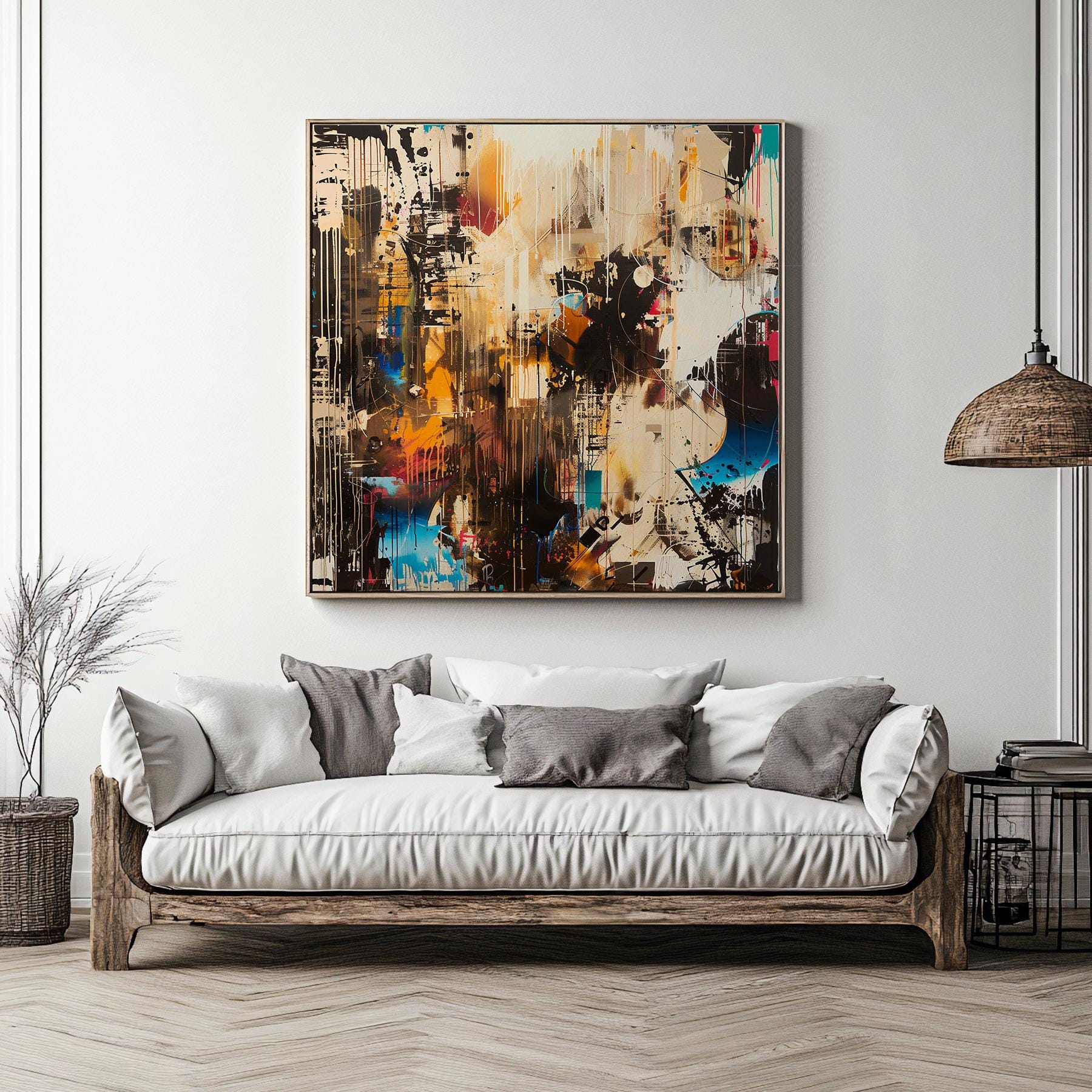 Abstract Urban Street Art - Vibrant and Neutral Colors Wall Art ...