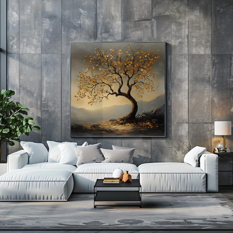 Tree Wall Artwork, Printable Square Botanical Art, Home and Office ...