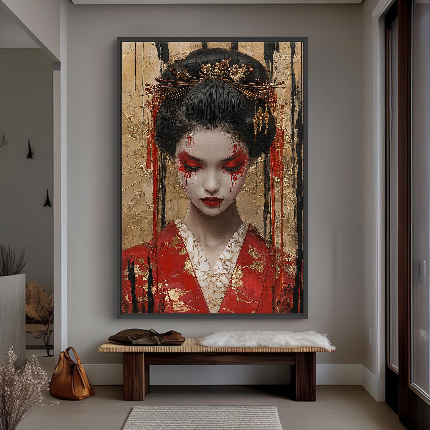 Japanese Geisha Canvas Print Wall Artwork, Asian Inspired Home and ...