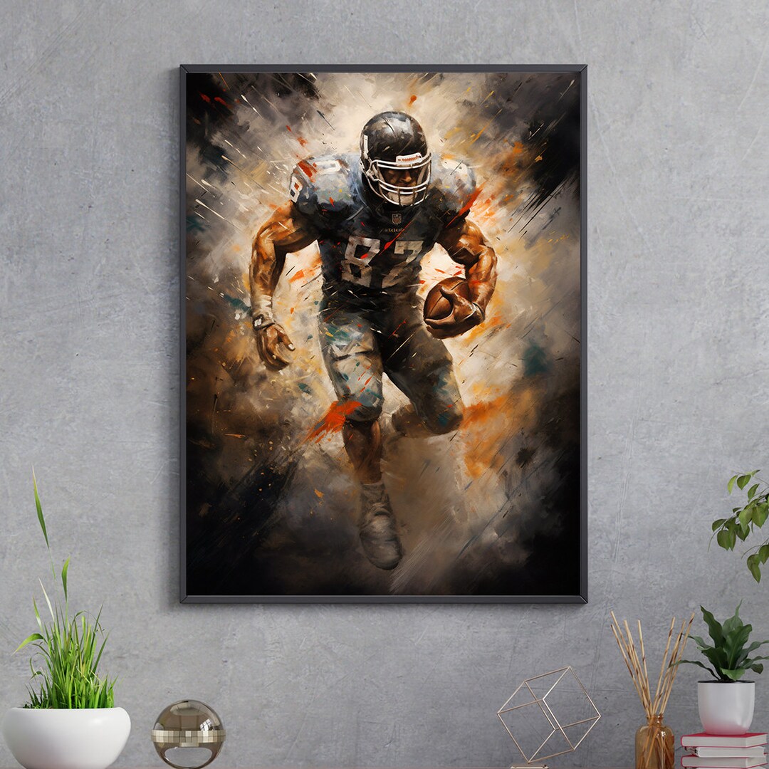American Football Sports Wall Poster, Man Cave Decor, Gift Idea for Him ...