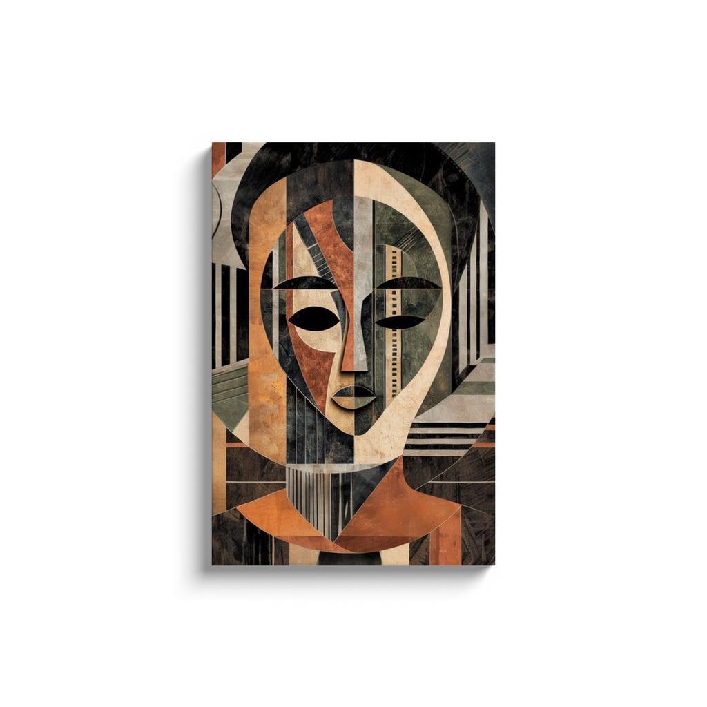 Modern Abstract African Mask Canvas Print - Bold Tribal Wall Art for ...