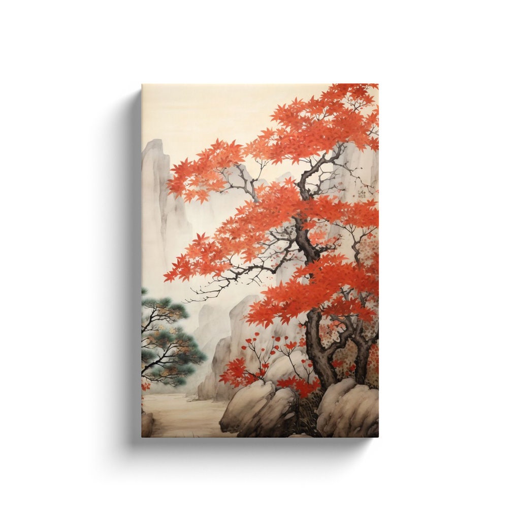 Japanese Maple Tree Canvas Wall Art, Giclee Print, Japandi Inspired ...
