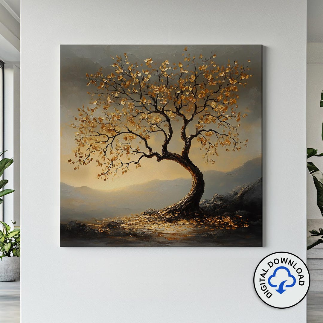 Tree Wall Artwork, Printable Square Botanical Art, Home and Office ...
