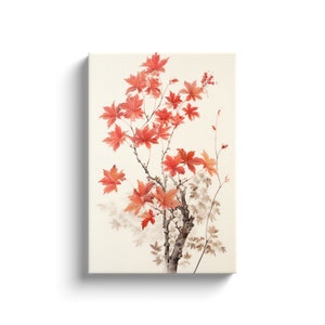 Japanese Maple Tree Canvas Print Wall Art, Japandi Art Home Decor - Etsy