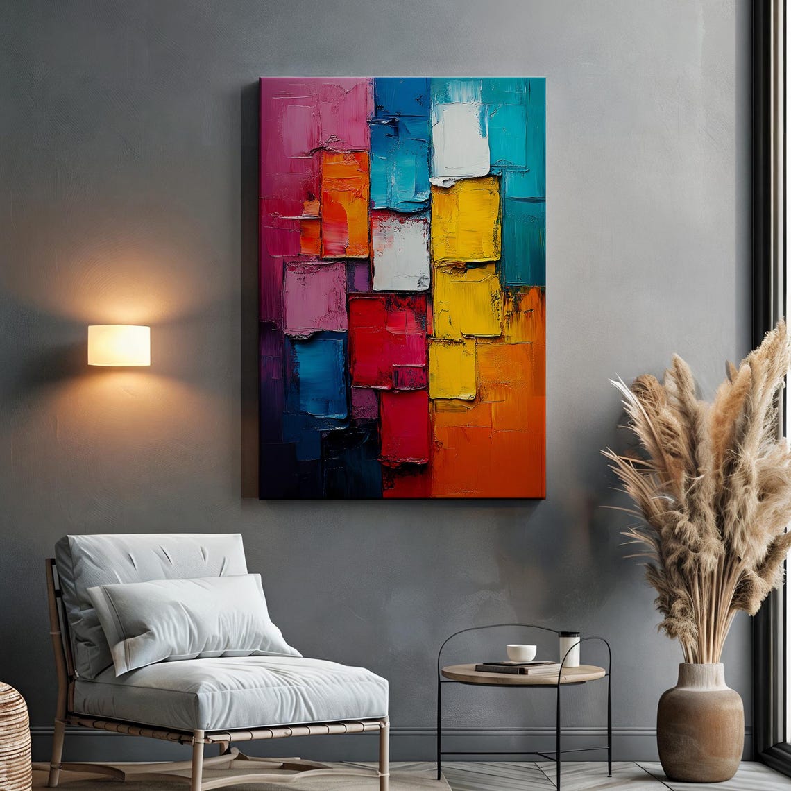 Vibrant Color Block Abstract Printable Art Modern Digital Download Wall ...