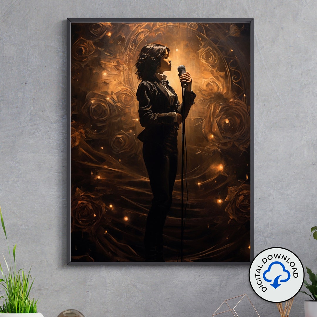 Silhouette of A Woman Singing Wall Art - Printable Digital Download ...
