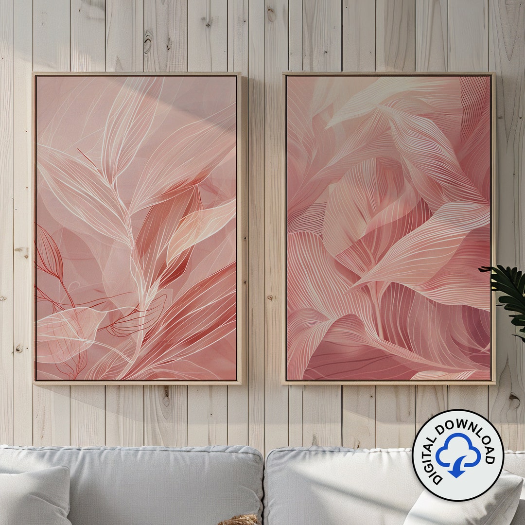 Chic Botanical Wall Artwork Decor, Printable Modern Botanical Art, 2 ...