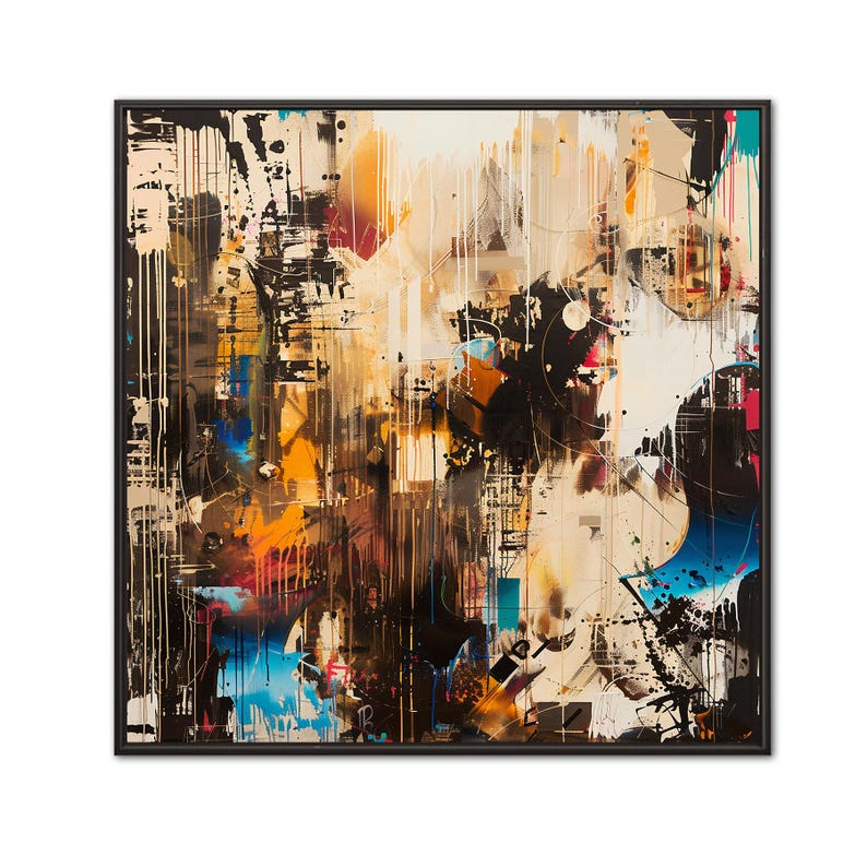 Abstract Urban Street Art - Vibrant and Neutral Colors Wall Art ...