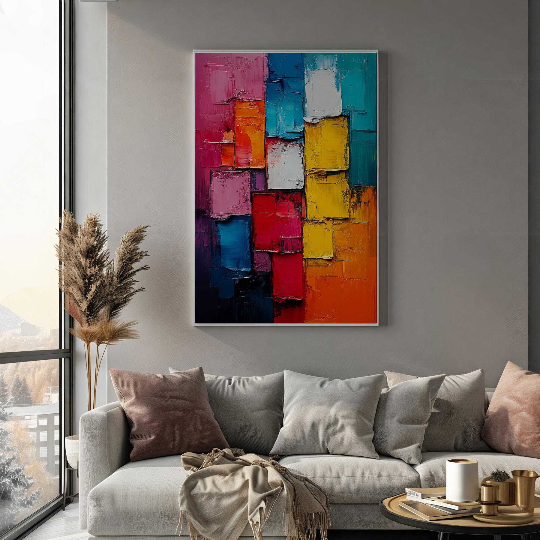 Vibrant Color Block Abstract Printable Art Modern Digital Download Wall ...