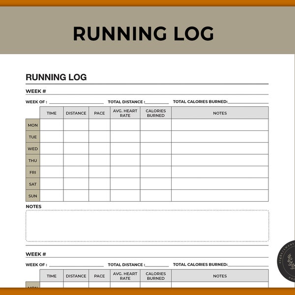 Running Log - Etsy