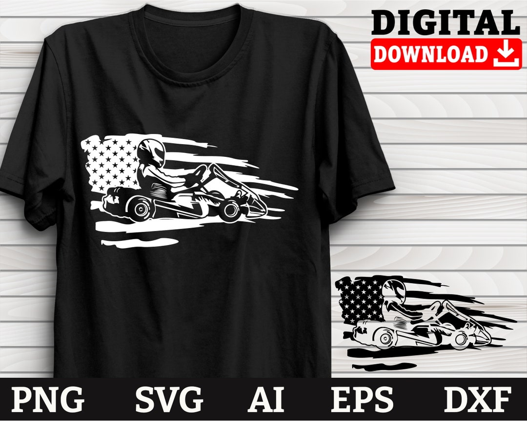 Vintage Us Flag Go Karting, Go Kart Svg, Go Kart Mom Svg, Dxf Png Svg ...