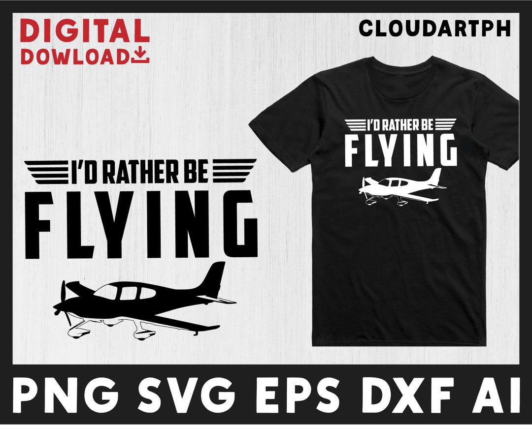 Pilot Svg, I'd Rather Be Flying, Airplane Svg, Flight Attendant Svg ...
