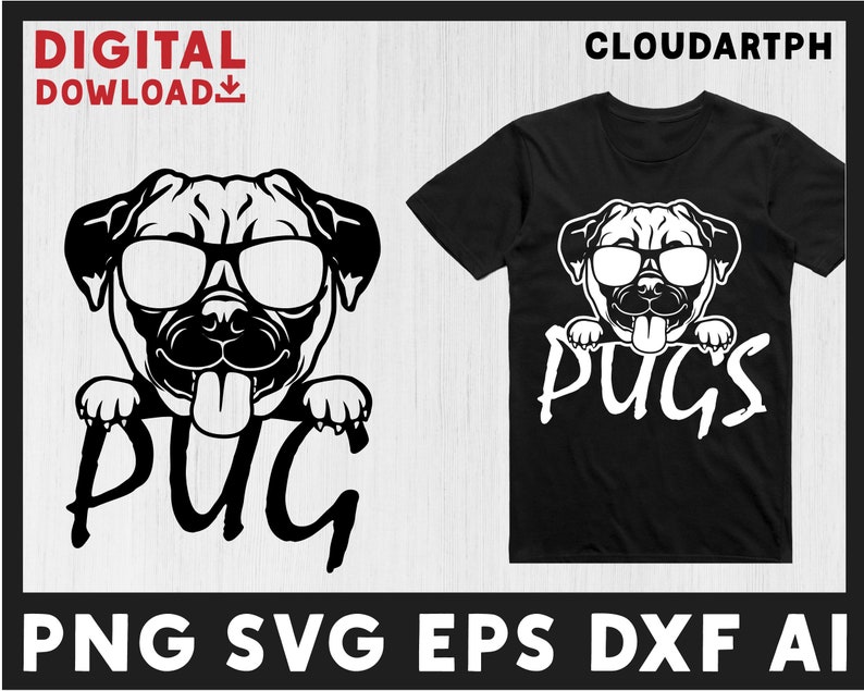 Pug Svg Peeking Pug svg Silhouette Svg Cute PugDog Cricut - Etsy México