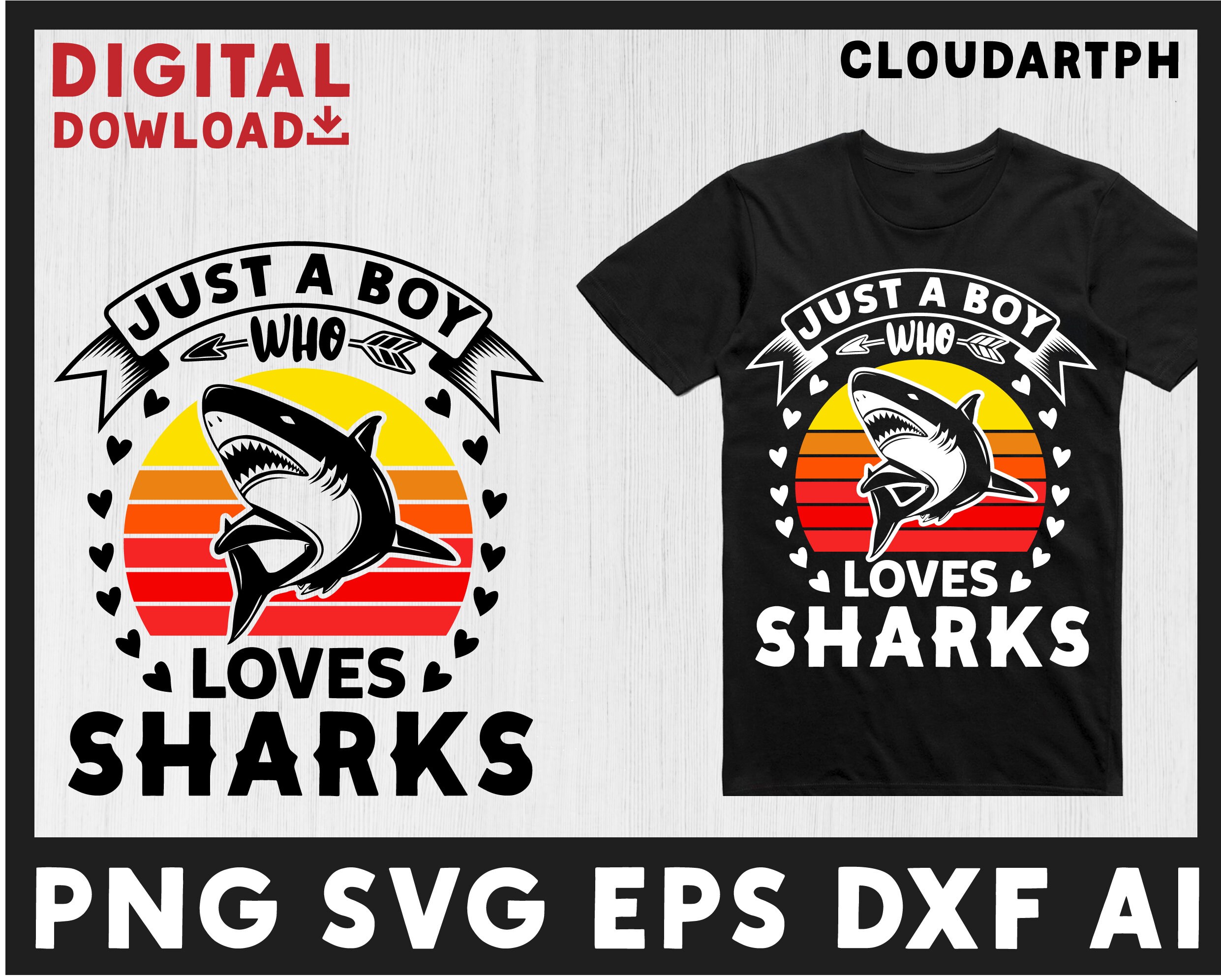 Shark Svg Just A Boy Who Loves Sharks-cool Shark Graphic - Etsy