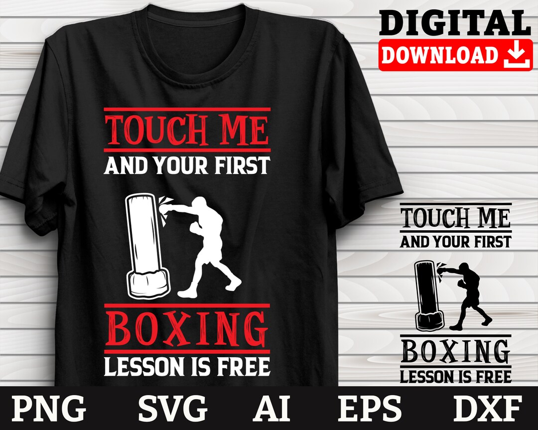 Funny Boxing Svg-touch Me Boxing Lesson Graphic Theme, Boxing Mom Svg ...