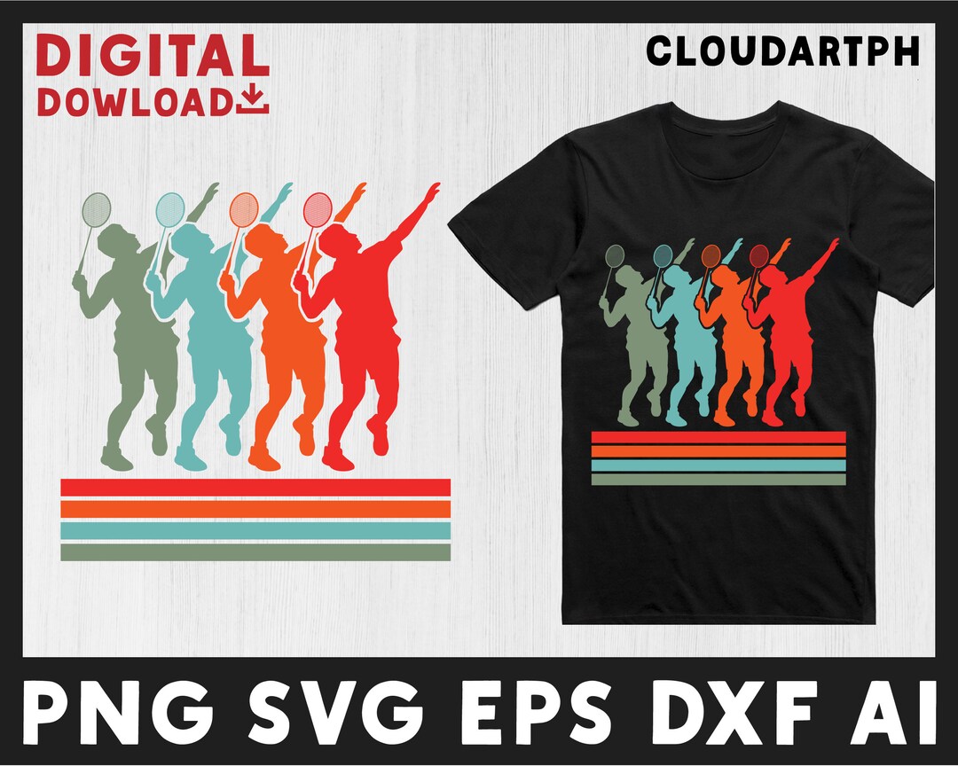 Badminton Svg, Vintage Badminton Design-cool Badminton Graphic Theme ...