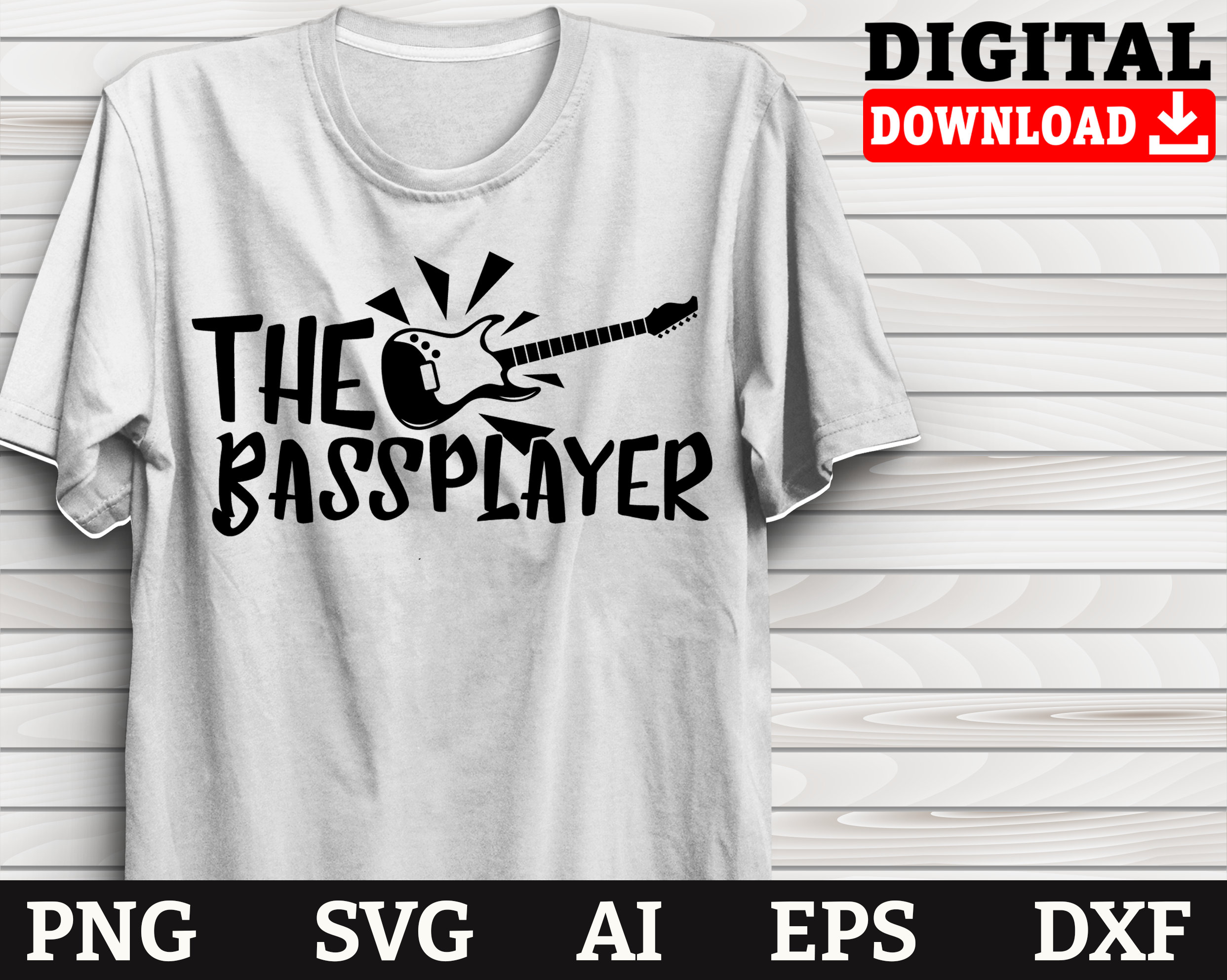 The Bassplayer Guitar Svg Music Svg Electric Guitar Svg | Etsy