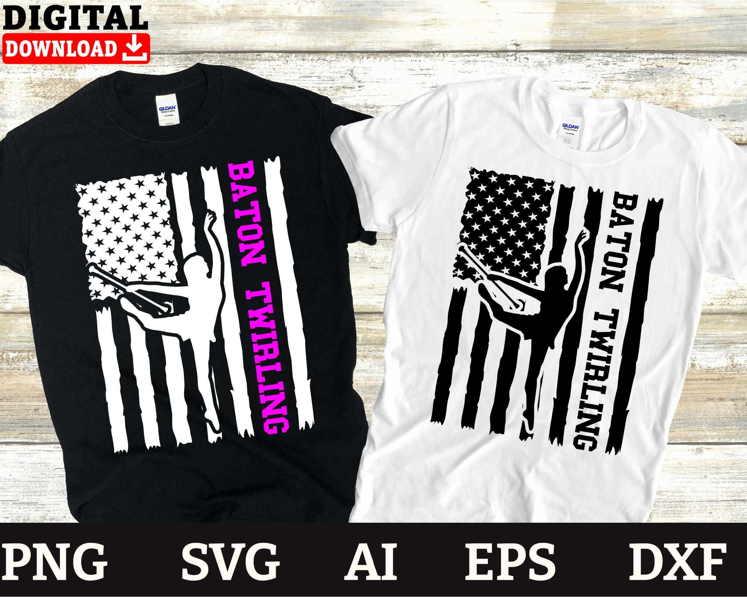 Baton Twirling Svg American Flag USA Patriotic Baton Twirlin - Etsy