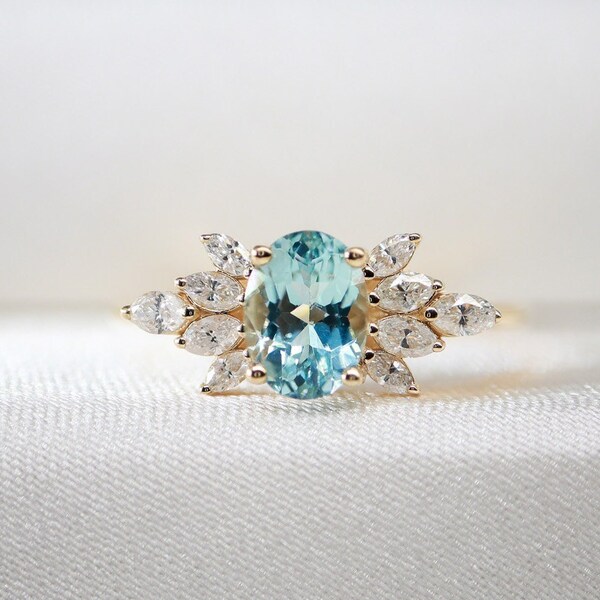 Gold Aquamarine Ring - Etsy