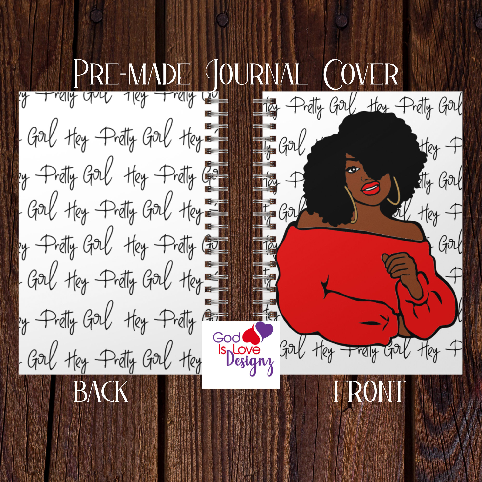 Pretty Girl, Printable Notebook Cover, Printable Journal Cover, Digital ...