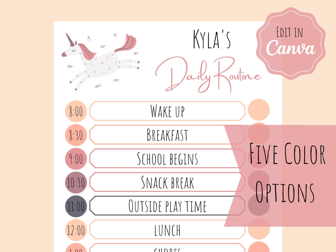 Daily Routine Chore Chart for Kids Kids Chore Chart Routine Chart ...