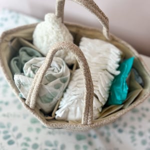 Natural Nappy Caddy, Baby Organiser, Nursery Storage, Nappy Caddy, Baby ...