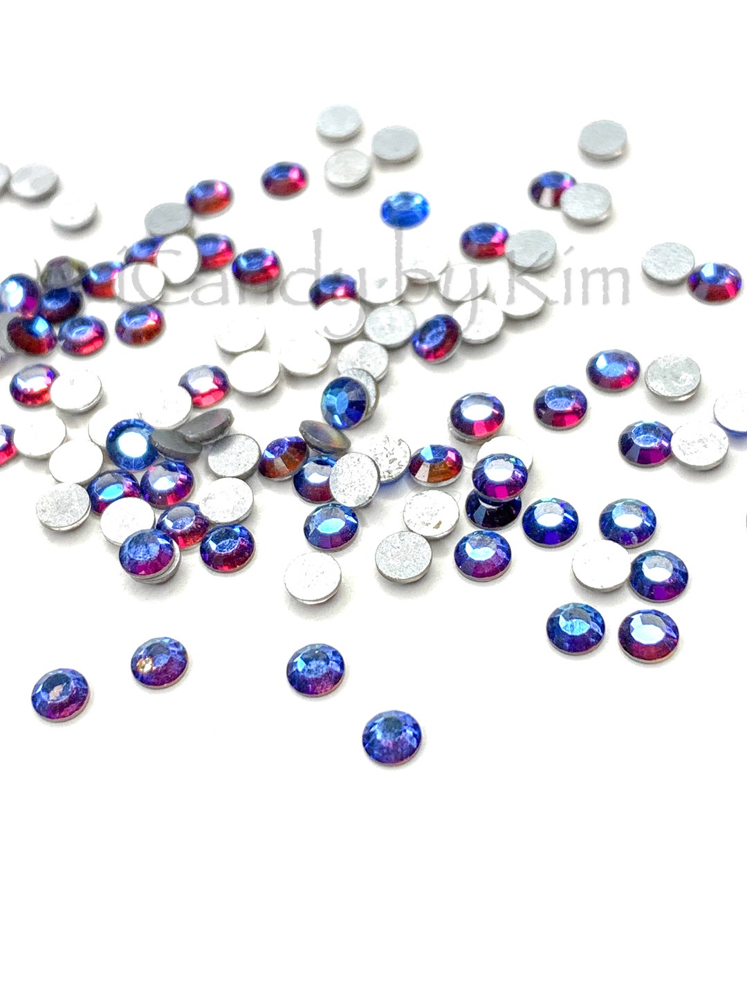 MERIDIAN BLUE 100pcs Swarovski Crystal Flatback Rhinestones Xilion Cut ...