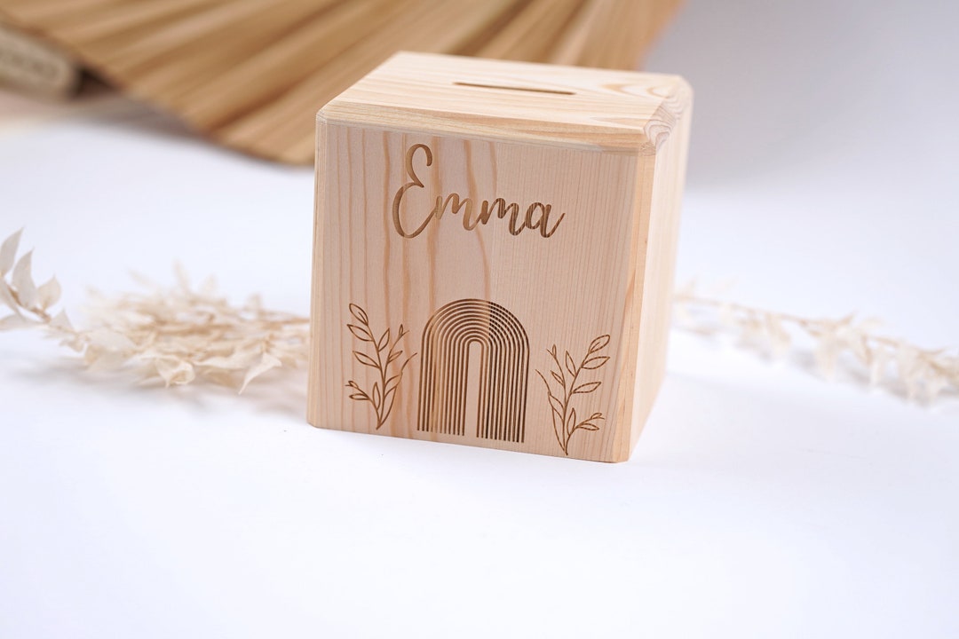 Rainbow Money Box, Child Money Box, Wooden Money Box, Girl Money Box ...