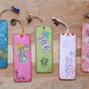 Alice in Wonderland Bookmark Handmade Out of Design Paper and Old Book ...
