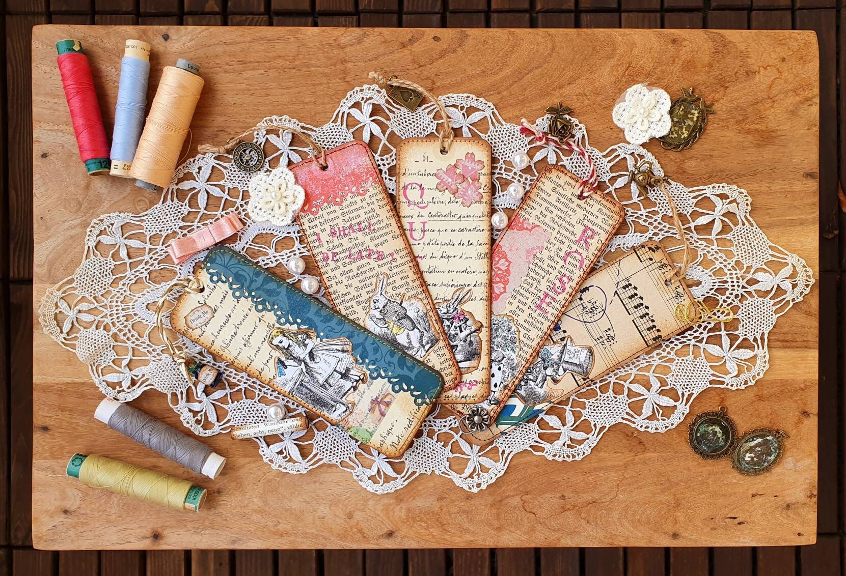 Alice in Wonderland Bookmark Handmade Out of Design Paper - Etsy