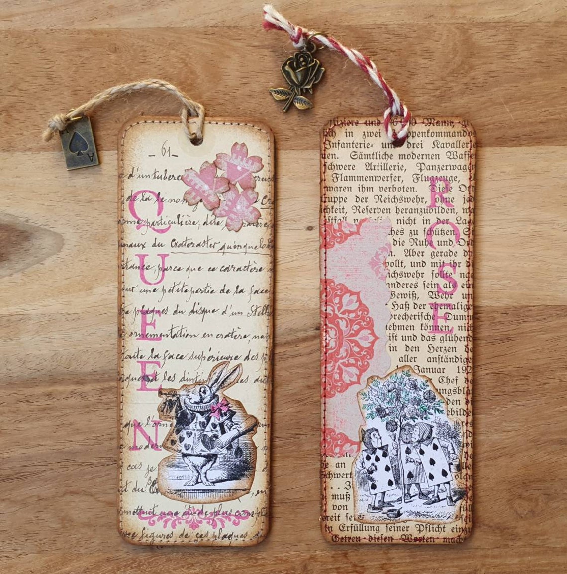 Alice in Wonderland Bookmark Handmade Out of Design Paper - Etsy