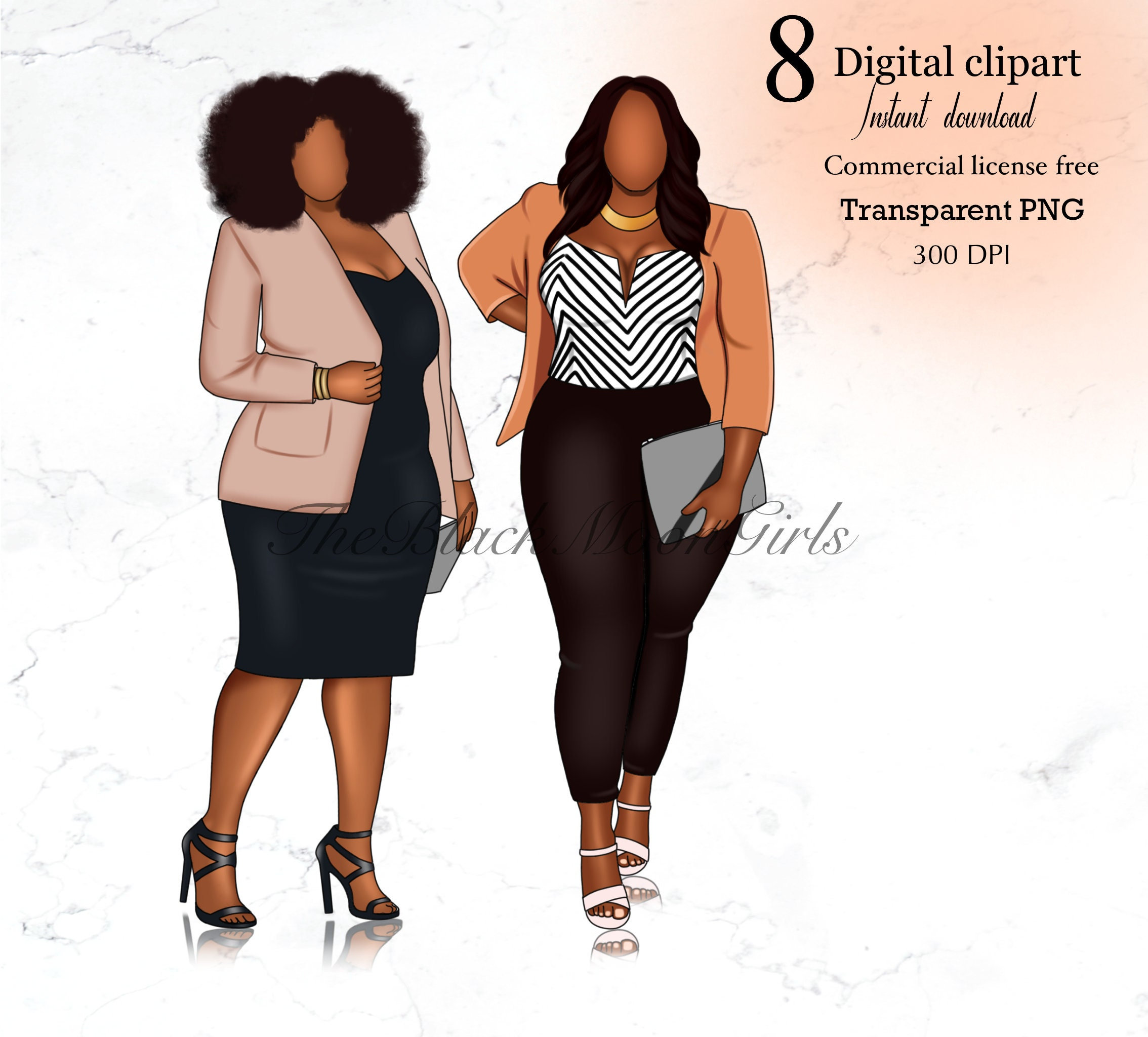 Black Girl Clipart Curvy Girl Clipart Black Woman Clipart - Etsy