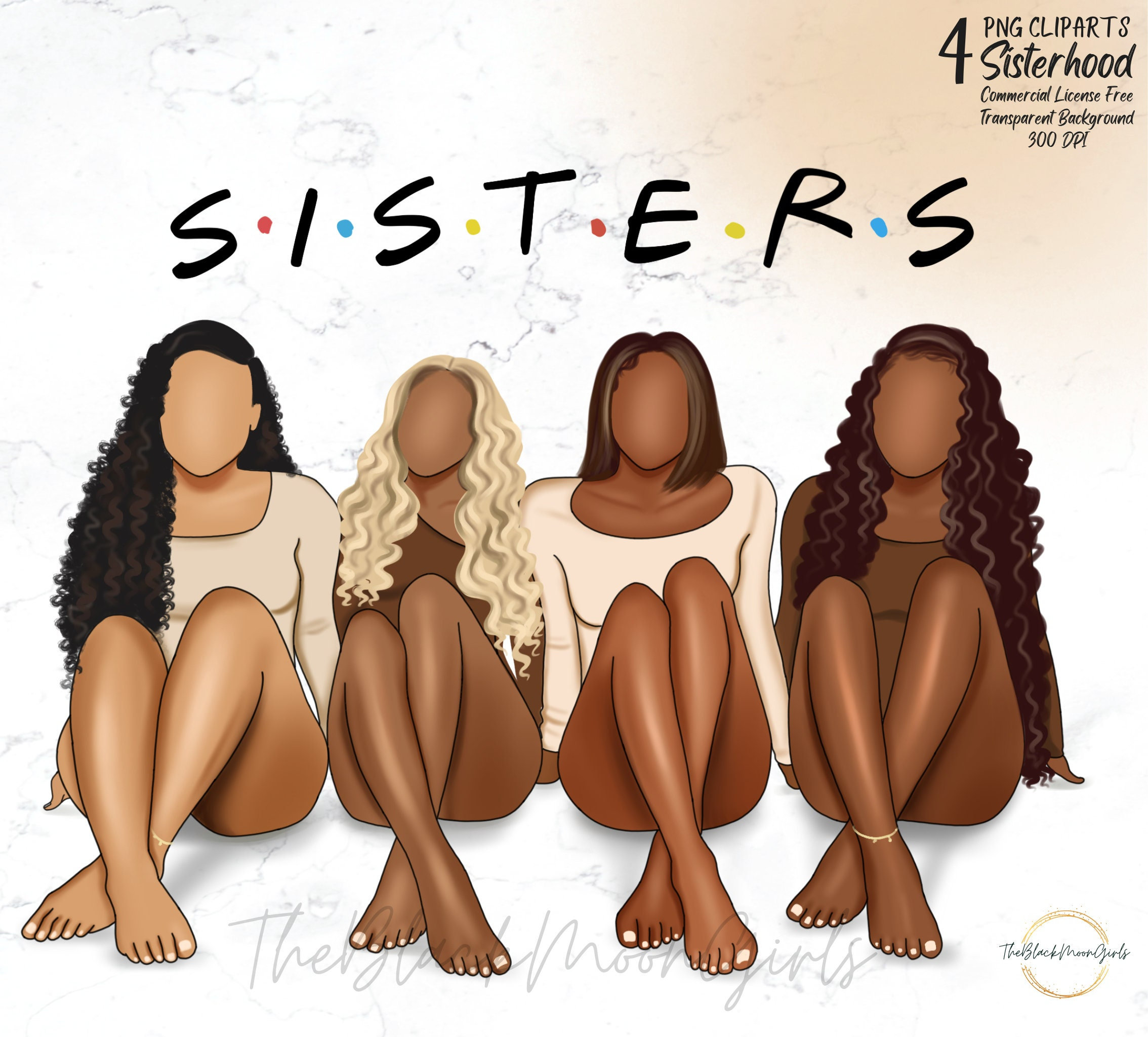 African American Sisters Clipart