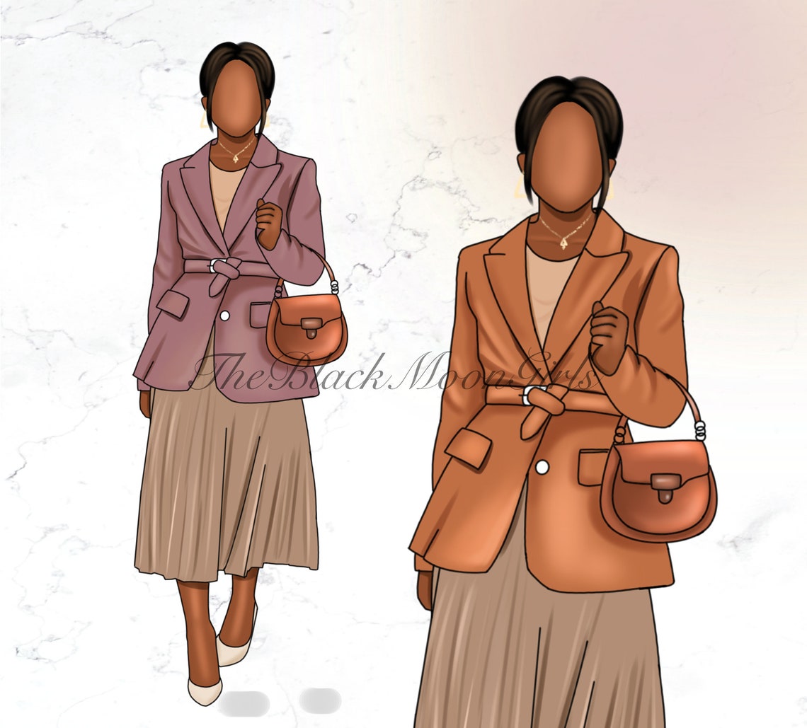 Fashion Girl Planner Clipart Curvy Girl Clipart Black Woman - Etsy