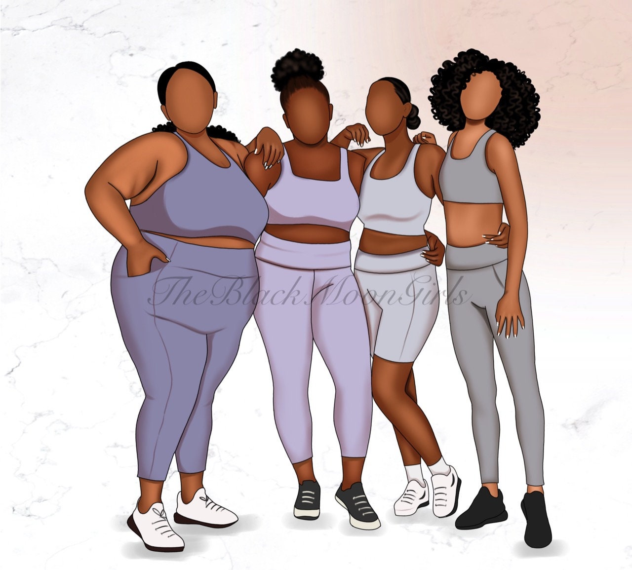 Women in Different Body Shapes Clipart Curvy Girl Clipart - Etsy