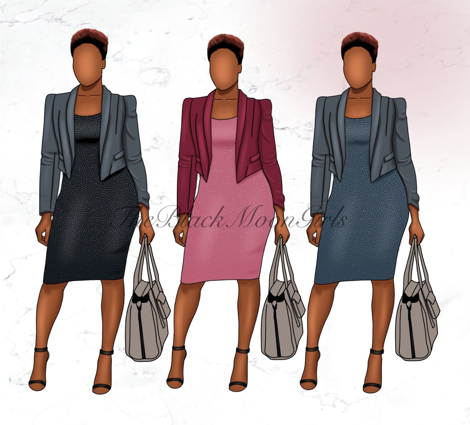 Fashion Girl Planner Clipart Curvy Girl Clipart Black Woman - Etsy