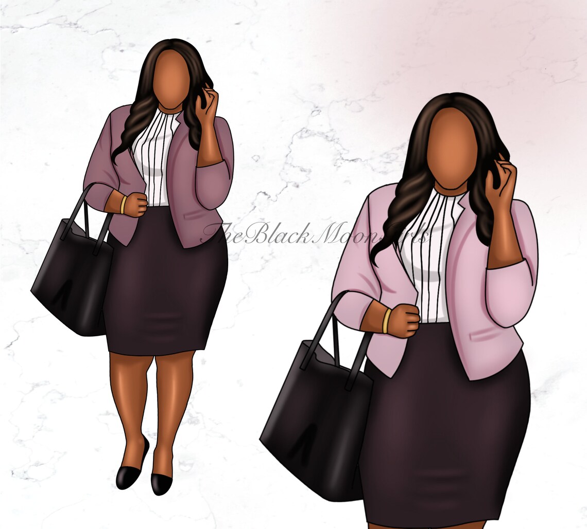 Fashion Girl Planner Clipart Curvy Girl Clipart Black Woman - Etsy